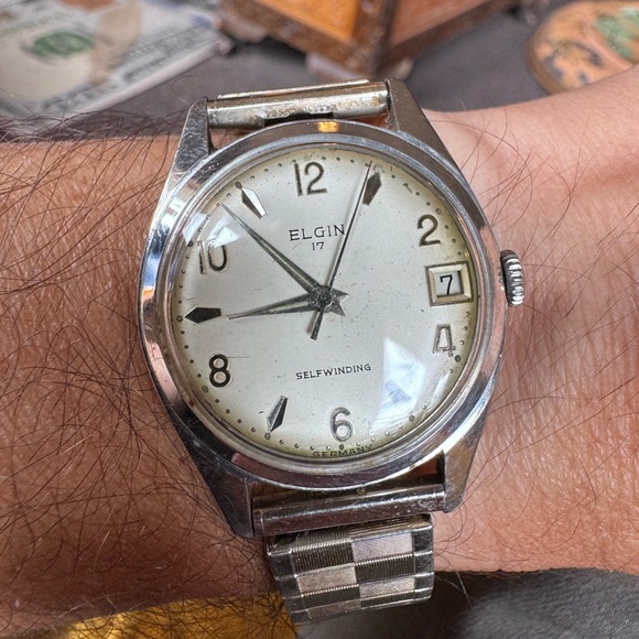 Elgin | Accessories | Elgin Selfwinding Silver Watch | Poshmark